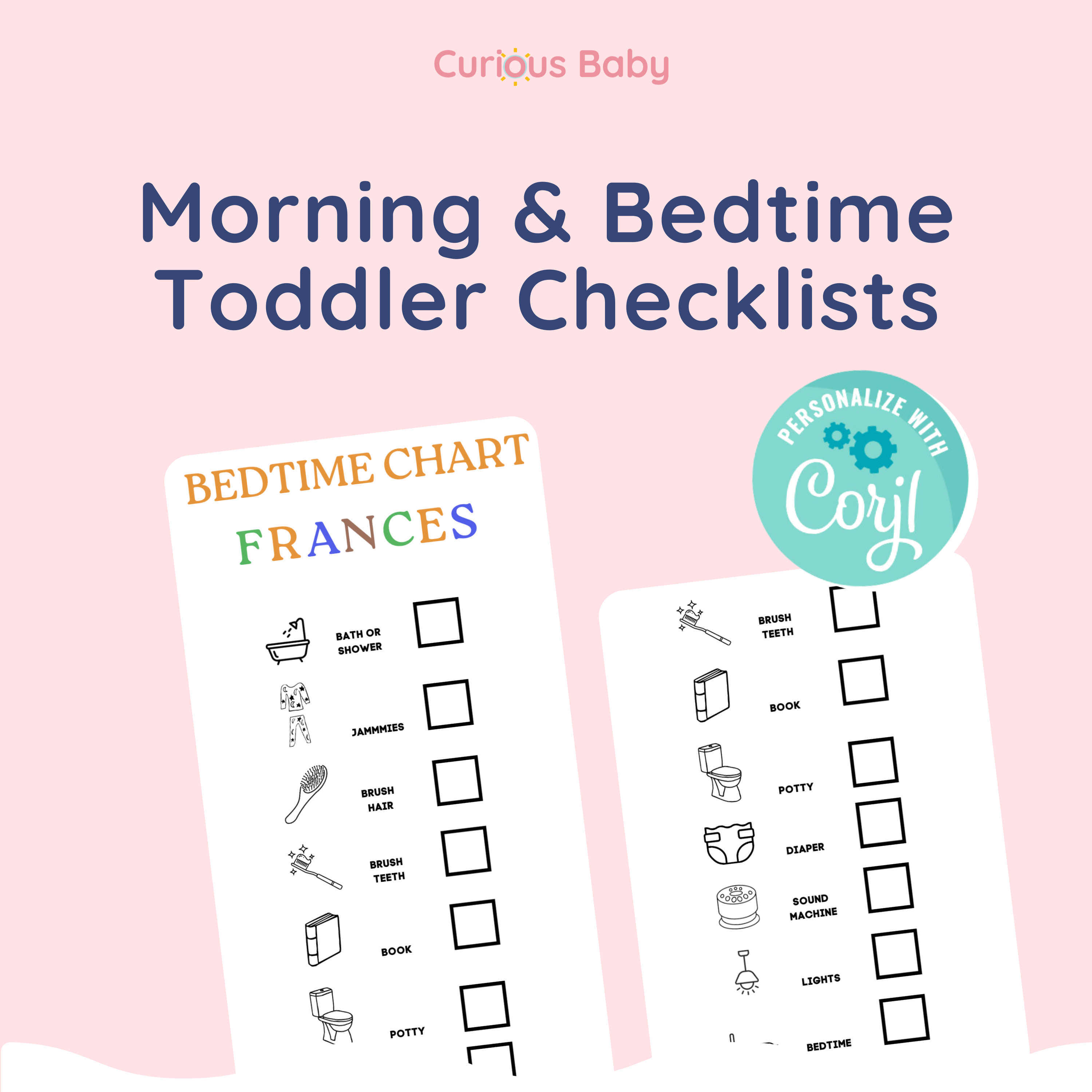 Printable: Bedtime & Morning Toddler Checklists – Curious Baby Cards